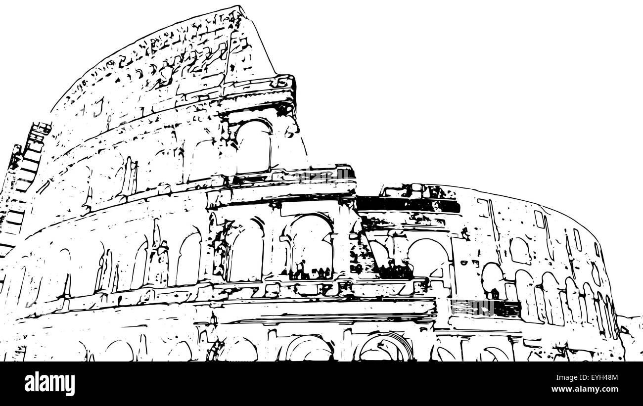 Colosseum italy tourism heritage view Stock Vector Images - Alamy