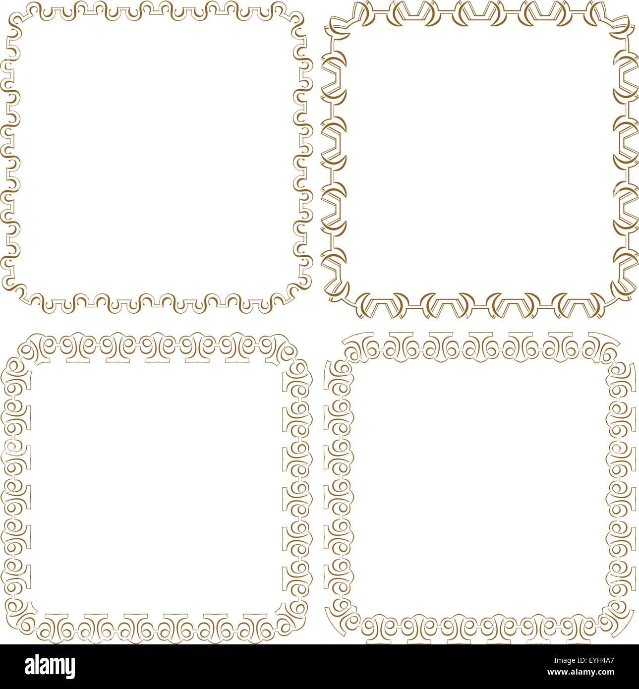 Vector set of elegant beautiful square frames Stock Vector Image & Art ...