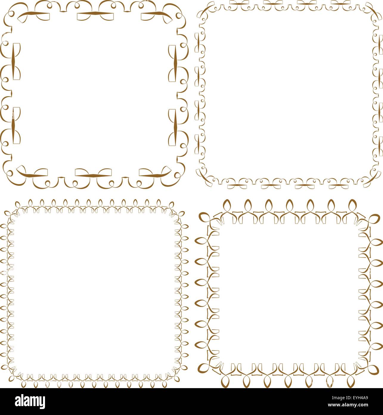 Vector set of elegant beautiful square frames Stock Vector Image & Art ...