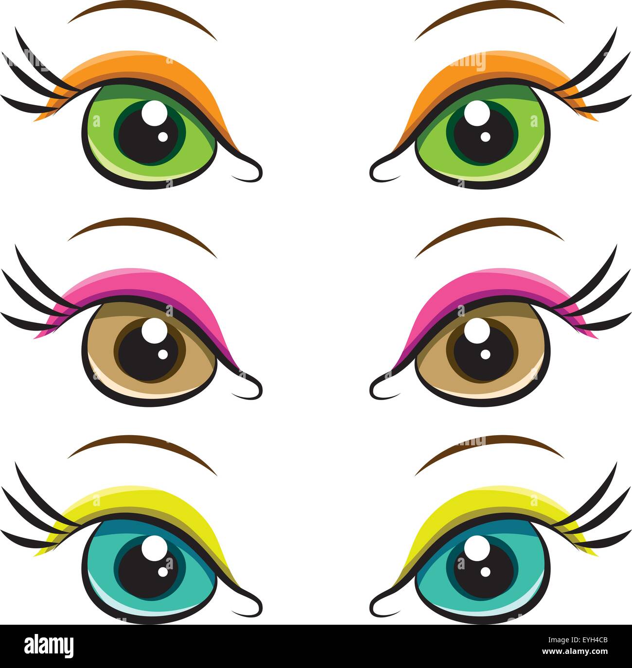 Set of several pairs of eyes. vector Stock Vector Image & Art - Alamy