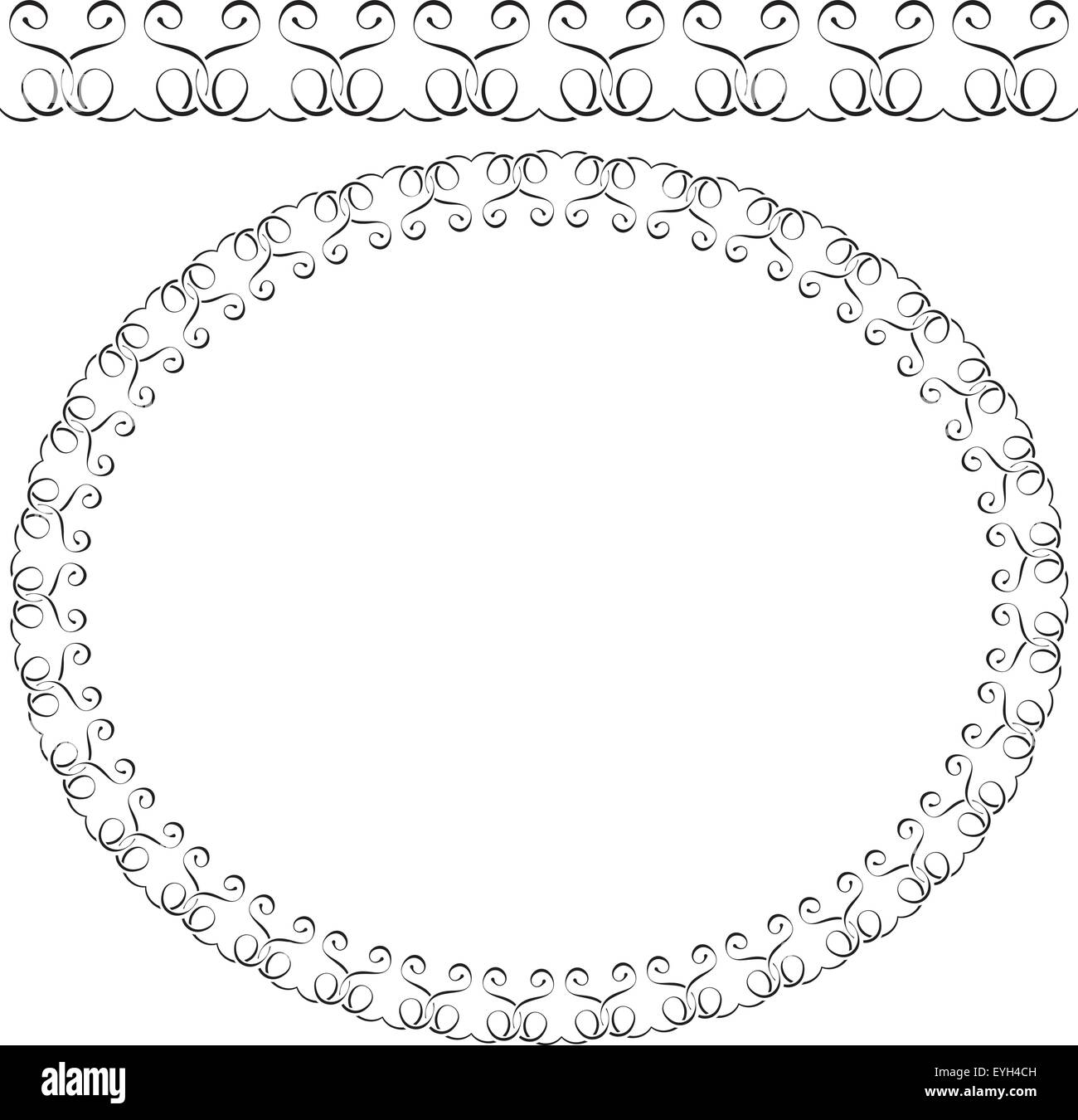 Vector elegant oval frame on white background Stock Vector Image & Art ...