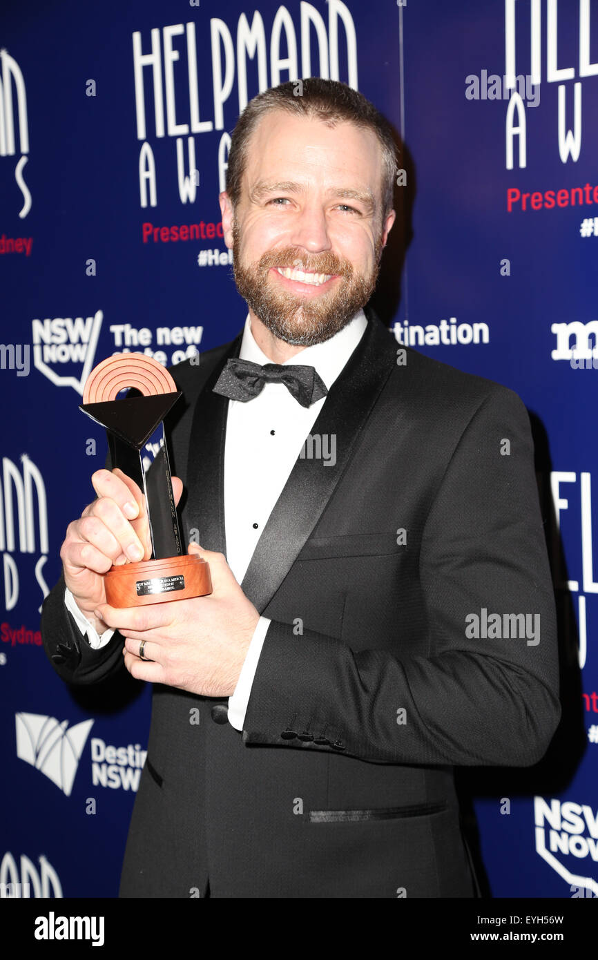 Simon Gleeson poses with the award for Best Actor in a Musical at the ...
