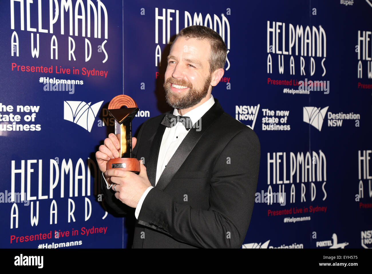 Simon Gleeson poses with the award for Best Actor in a Musical at the ...