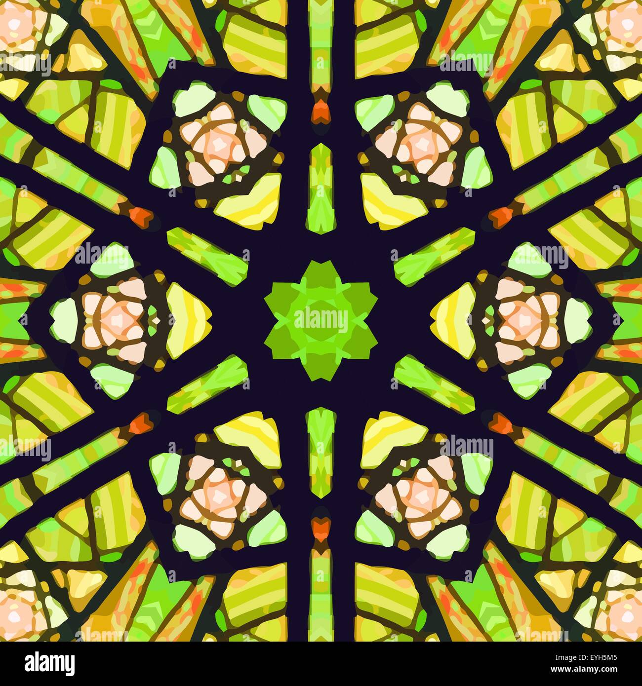 Round stained glass window drawing Stock Vector Images - Alamy