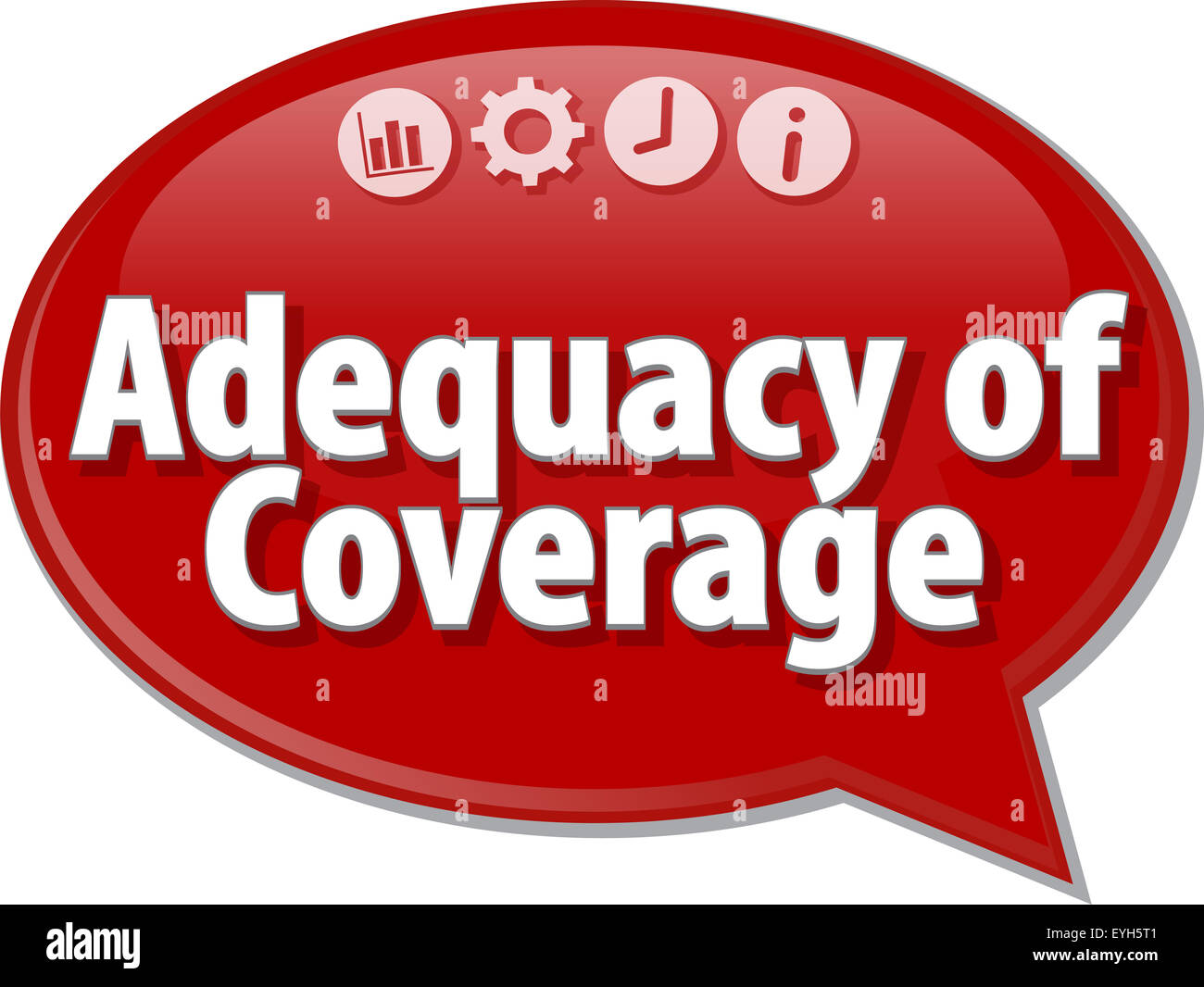 Speech bubble dialog illustration of business term saying Adequacy of ...