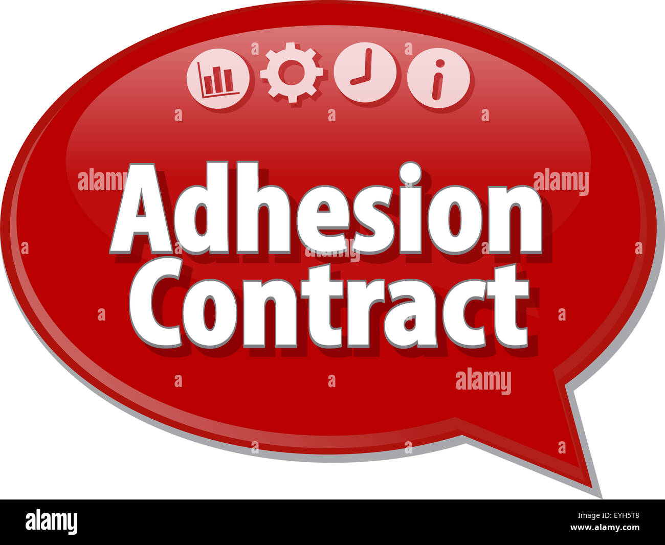 Speech bubble dialog illustration of business term saying Adhesion ...
