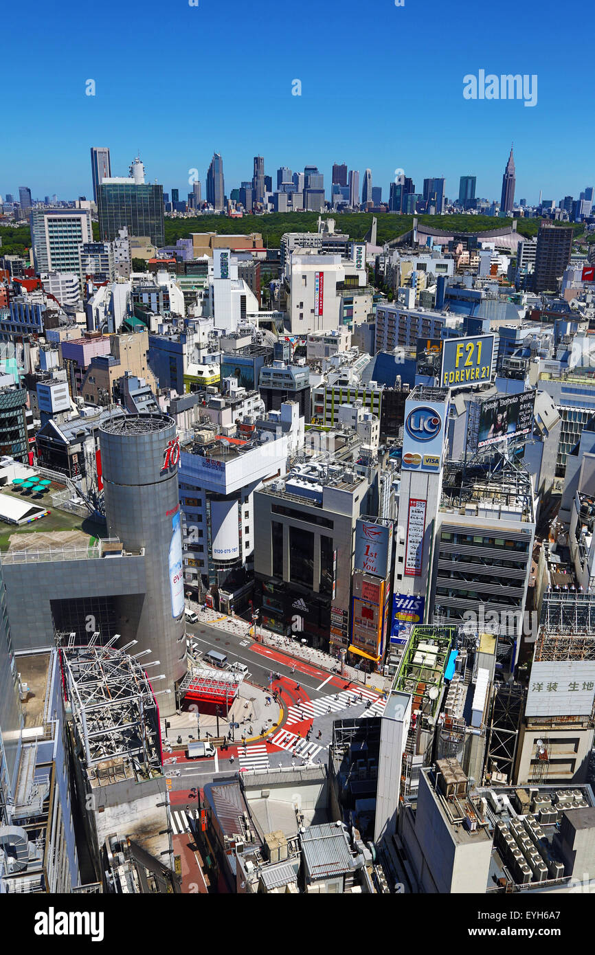 General view of the city skyline of Shinjuku seen from Shibuya, Tokyo, Japan Stock Photo - Alamy