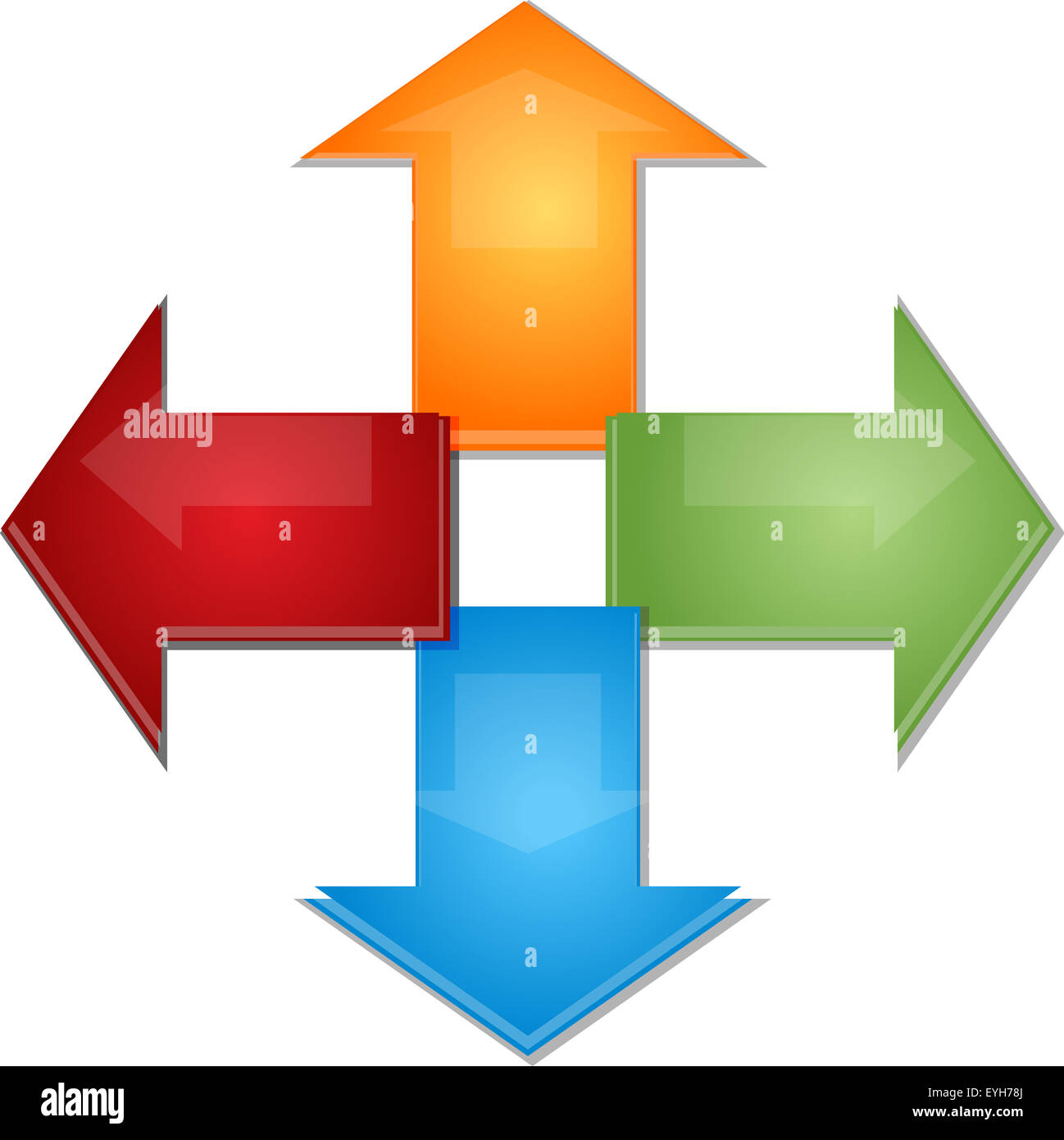 blank business strategy concept infographic diagram arrows pointing ...
