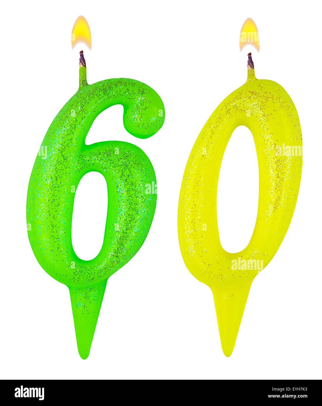 Birthday cake with 60 candles Cut Out Stock Images & Pictures - Alamy