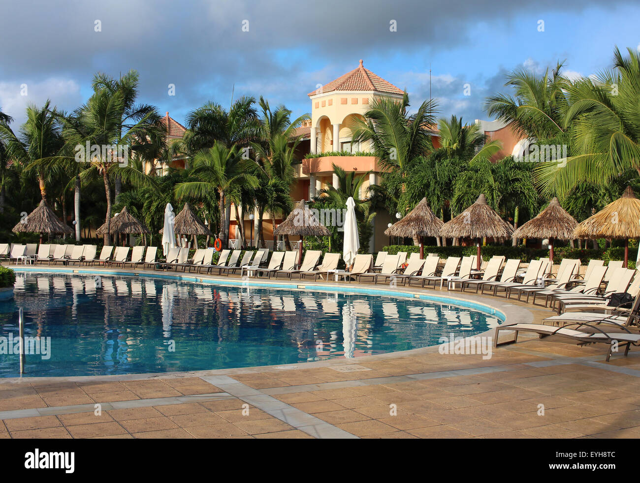 Beautiful pool in tropical resort Stock Photo - Alamy