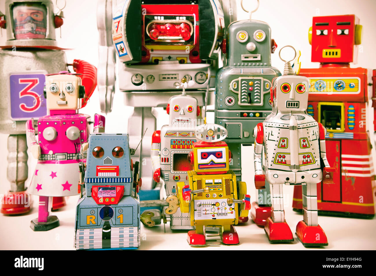 a team of robot toys Stock Photo - Alamy