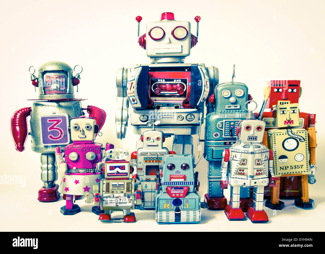a team of robot toys Stock Photo - Alamy
