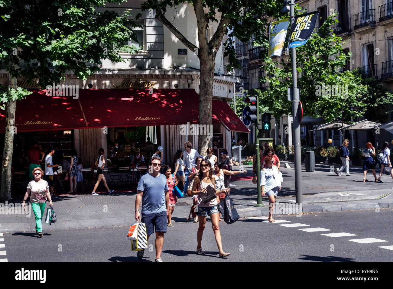 Madrid Spain,Europe,Spanish,Calle de Serrano,intersection,crossing ...