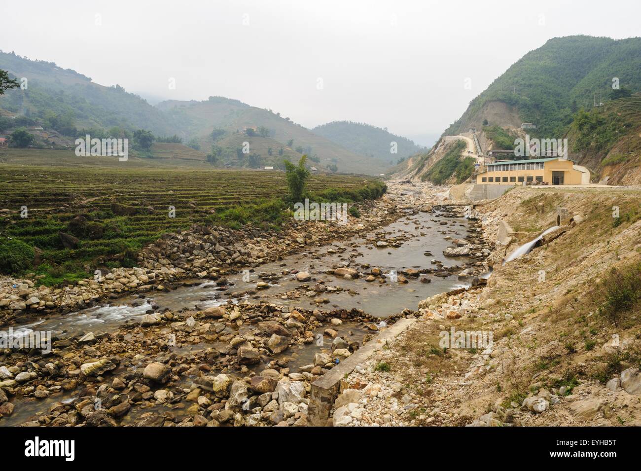 Factory use power from waterfall in Tavan Village Sapa, Vietnam Stock ...