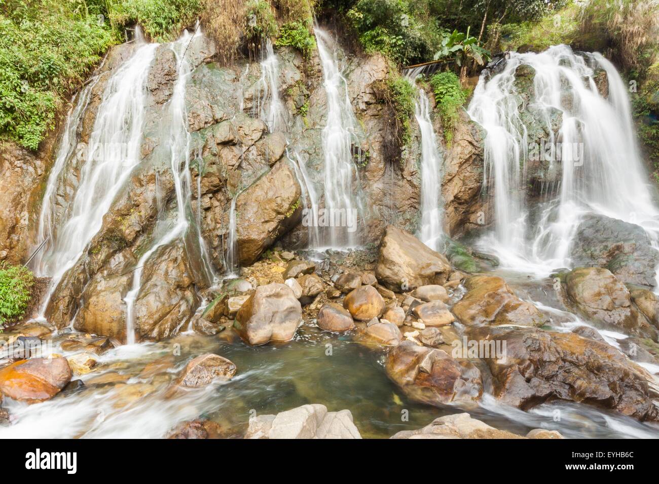 Beautiful Tien Sa water fall in Cat Cat village SAPA,Vietnam Stock ...