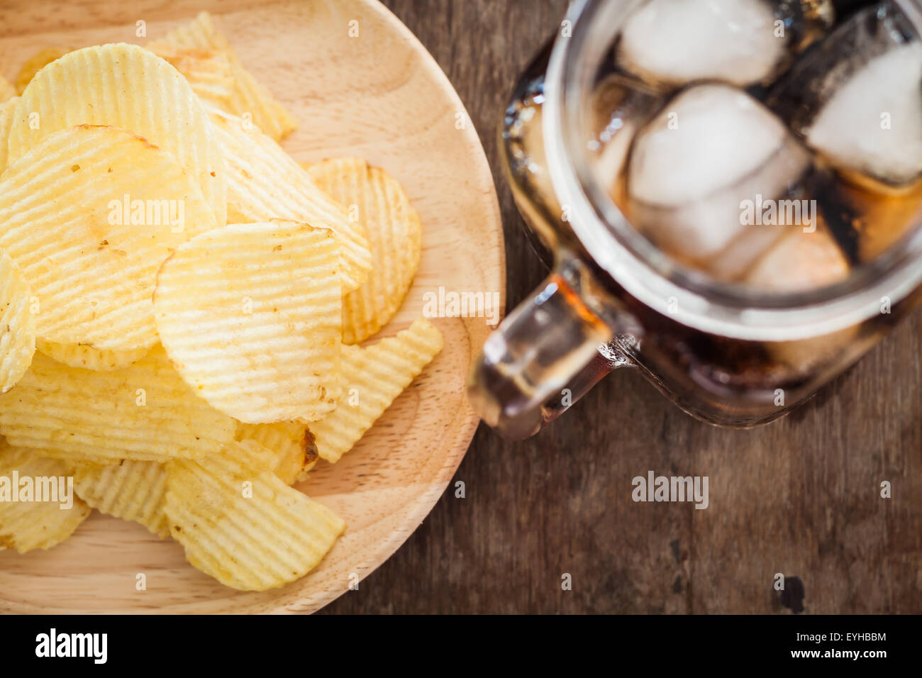 Crispy potato chips with iced cola, stock photo Stock Photo - Alamy