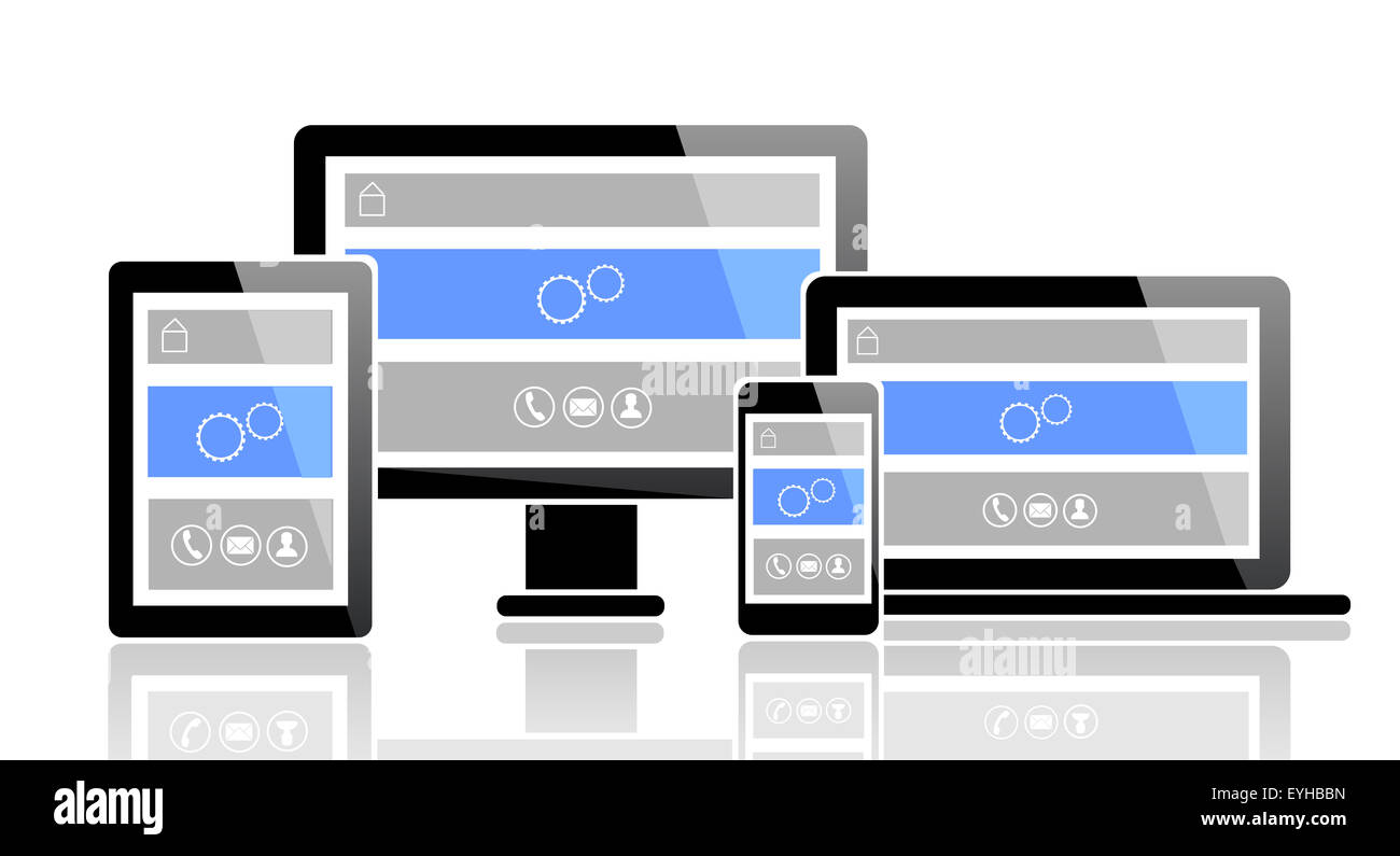 Modern monitor, computer, laptop, phone, tablet Stock Photo - Alamy