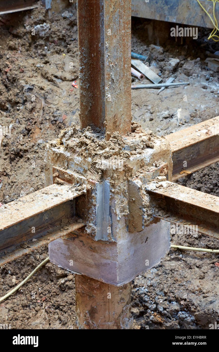 Construction site-structural support coloumns. Commerical stock ...