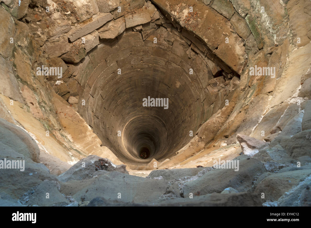 57 m deep well, built around 1430, at Burg Königsberg castle ...