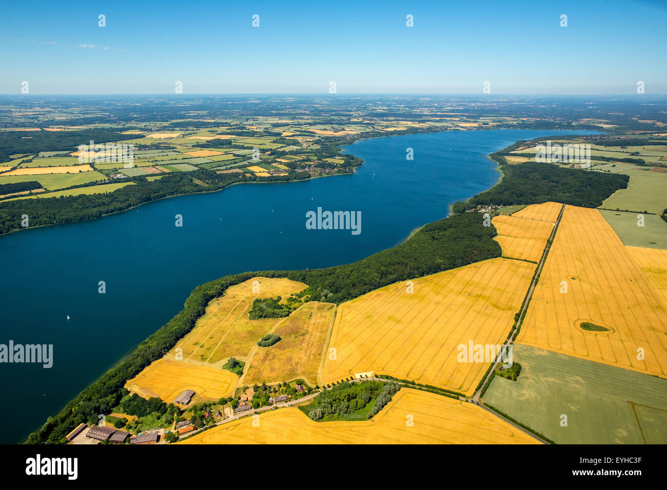 Ratzeburger See lake, Domsee lake, Küchensee lake, Bay of Lübeck, Ratzeburg, Schleswig-Holstein ...
