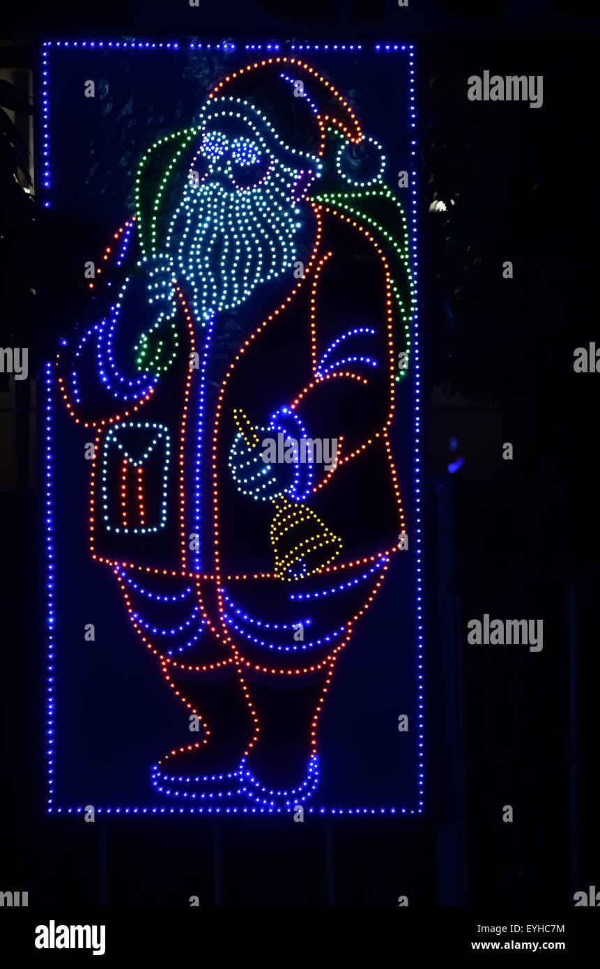 Santa Claus in LED light Stock Photo - Alamy