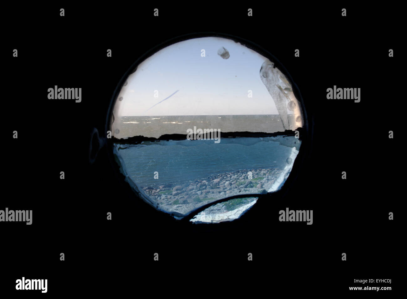 View from the window of the Kihnu Lighthouse. Island Kihnu, Estonia ...