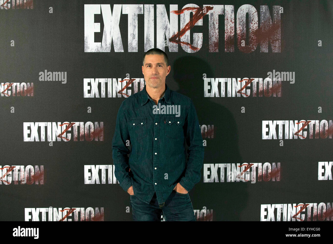 Madrid, Spain. 28th July, 2015. Matthew Fox attends the 'Extinction ...
