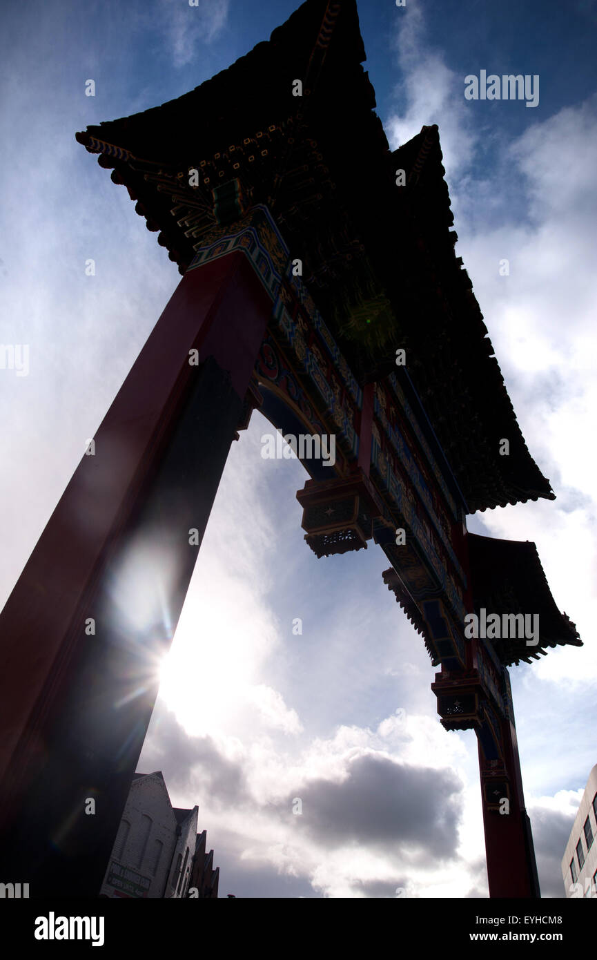 Chinatown arch at the entrance to Stowell Street, Newcastle upon Tyne ...