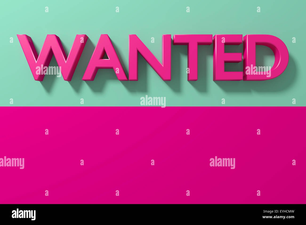 3d rendering of the word wanted on a colored surface Stock Photo - Alamy