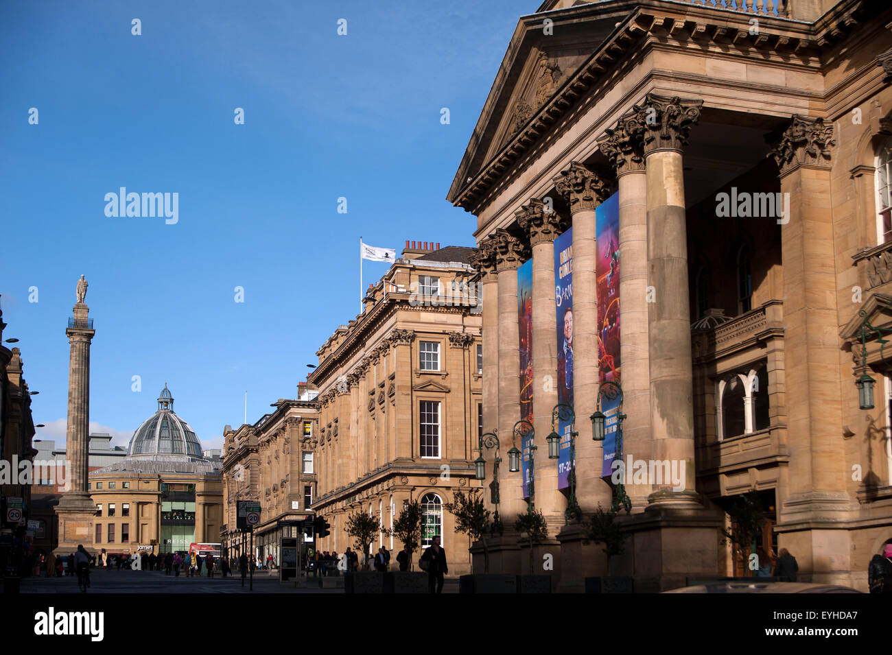 Grey's monument and Theatre Royal, Grainger Town, Newcastle-upon-Tyne ...