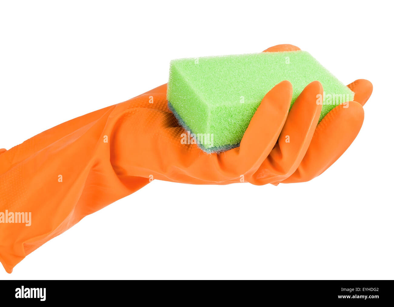 Scouring in hand on white background Stock Photo - Alamy