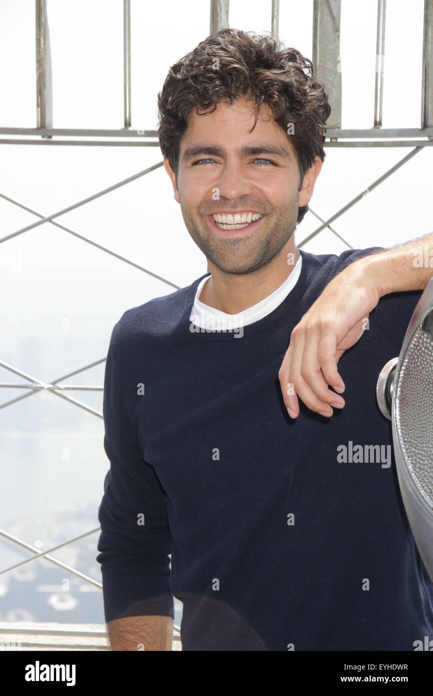 Actor Adrian Grenier visits The Empire State Building in New York City ...