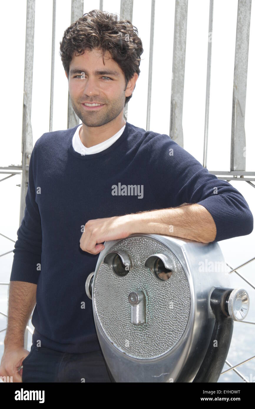 Actor Adrian Grenier visits The Empire State Building in New York City ...