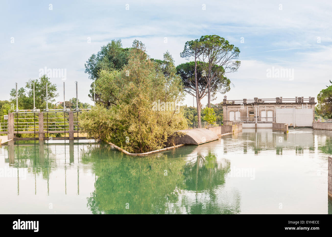 Installation of locks on the river to divert water in various ...