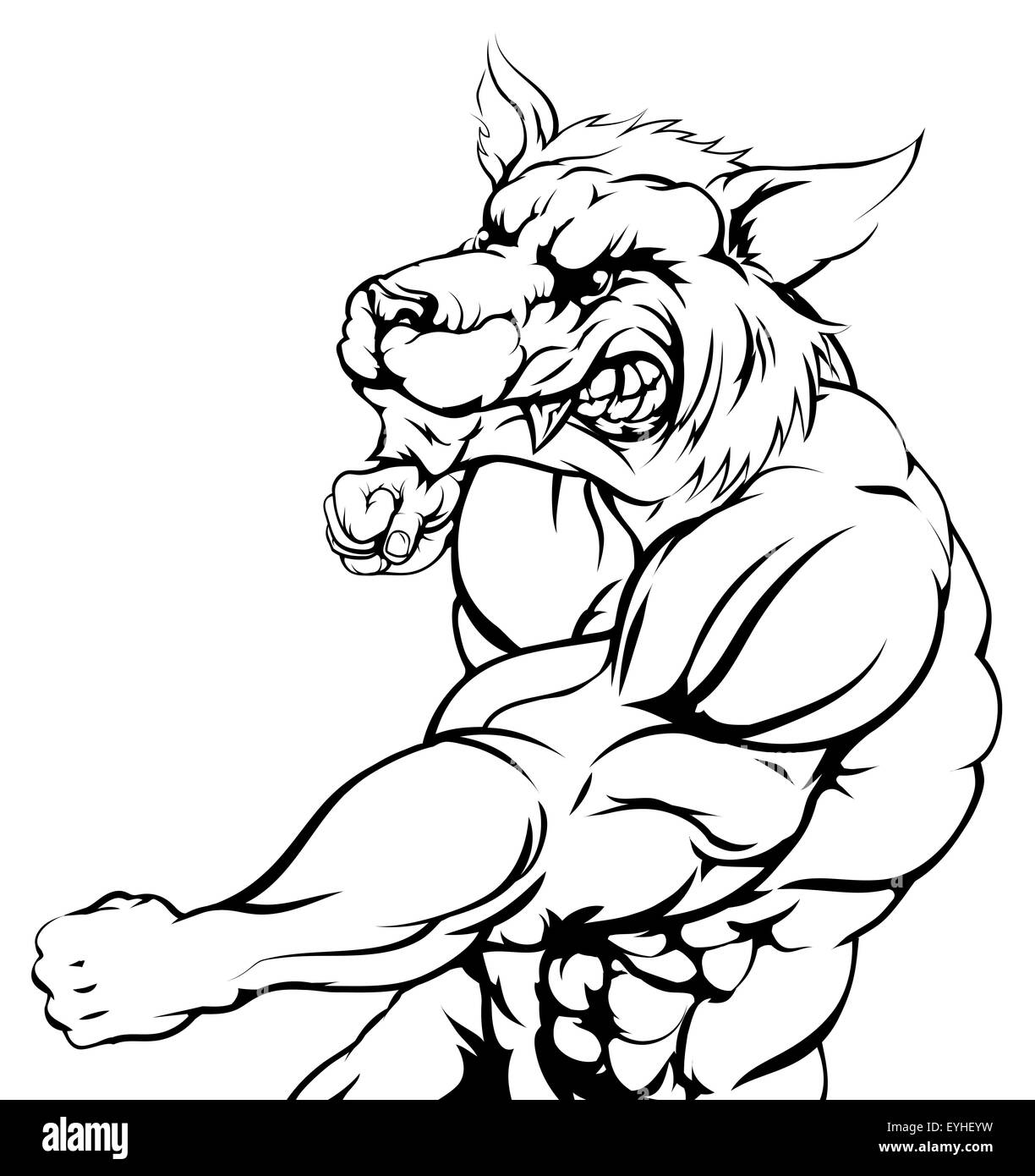 Buff Werewolf Drawing