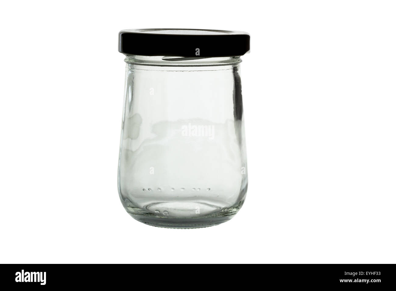 Closed glass jar isolated on white background and clipping path Stock ...