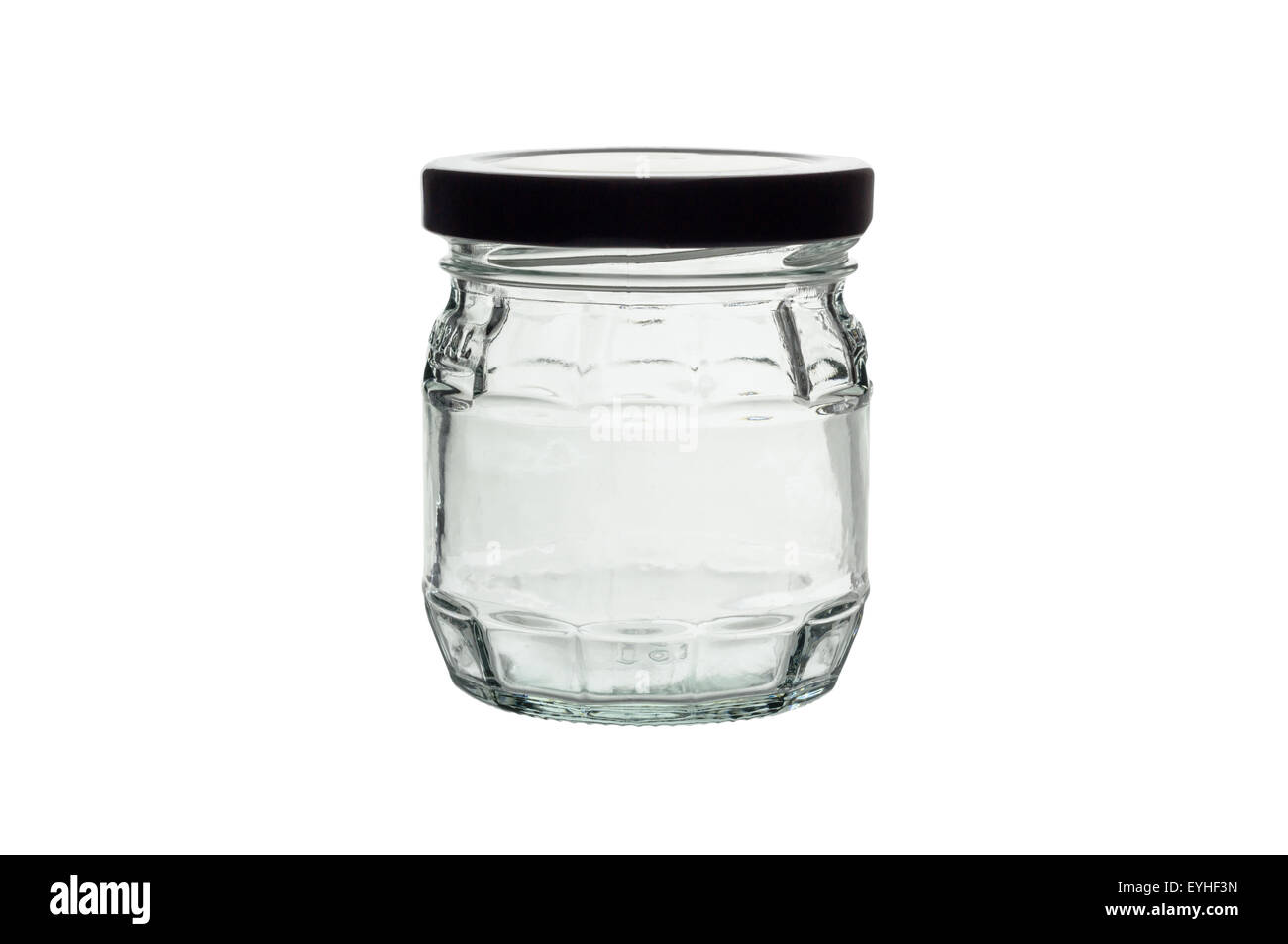 Closed glass jar isolated on white background and clipping path Stock ...