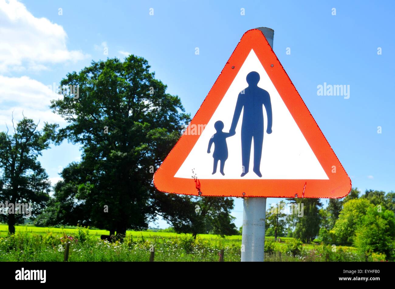 Road sign children parents hi-res stock photography and images - Alamy