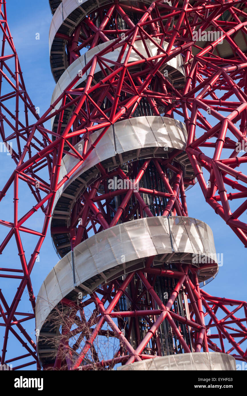 detail of The Arcelor Mittal Orbit at Queen Elizabeth Olympic Park ...