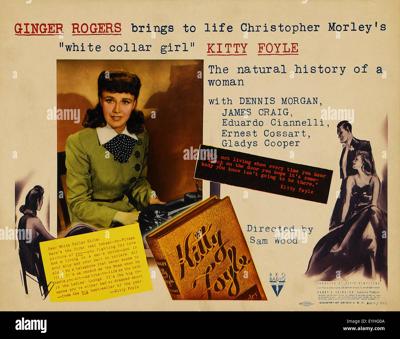 Kitty Foyle - Ginger Rogers - Movie Poster Stock Photo - Alamy