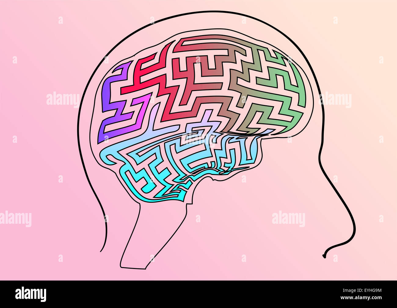 Brain maze hi-res stock photography and images - Alamy