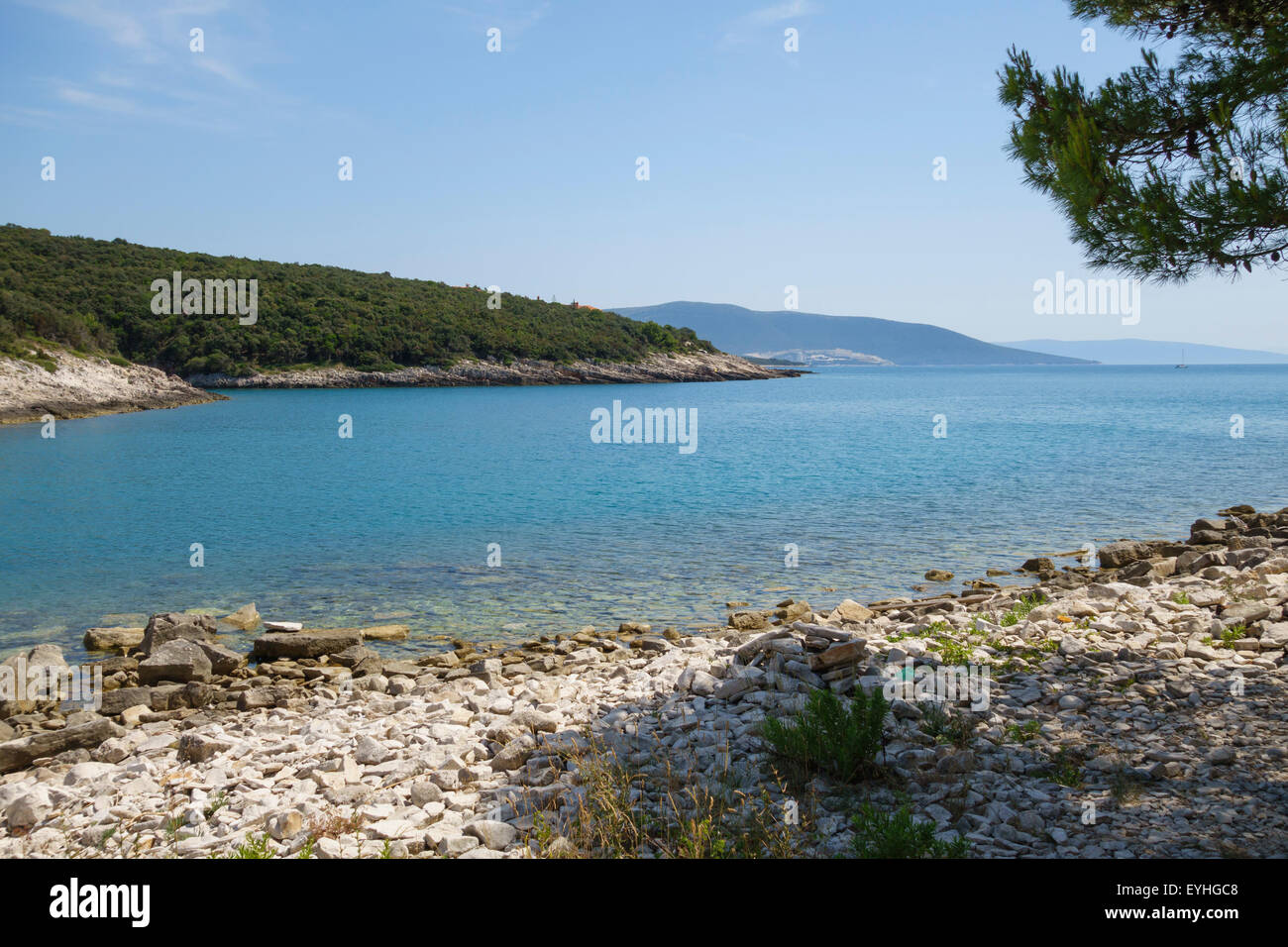 Istria, Croatia. A bay near Duga Uvala on the east coast of the Istrian ...