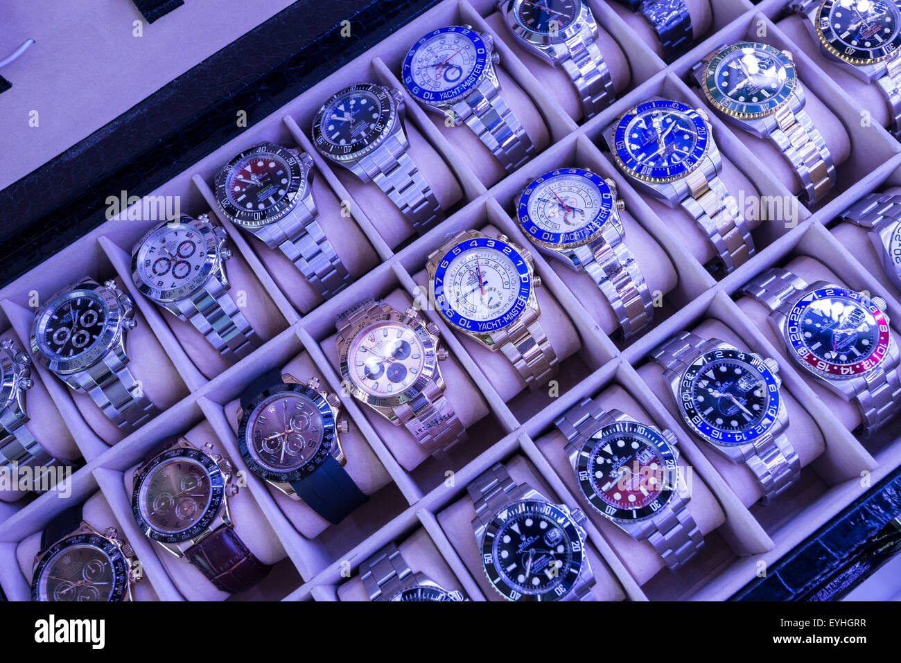Counterfeit Luxury Watches, Ho Chi Minh, Vietnam Stock Photo - Alamy
