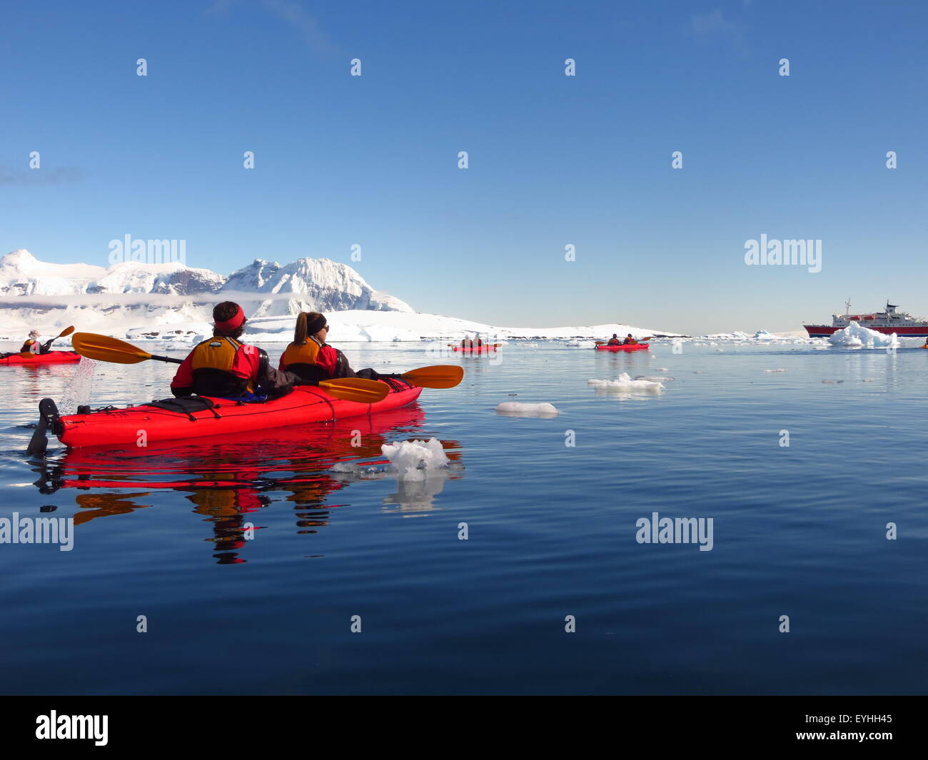 Kayak, Kayaking, Antarctica, sea, sky, ice, cold, iceberg, sport ...