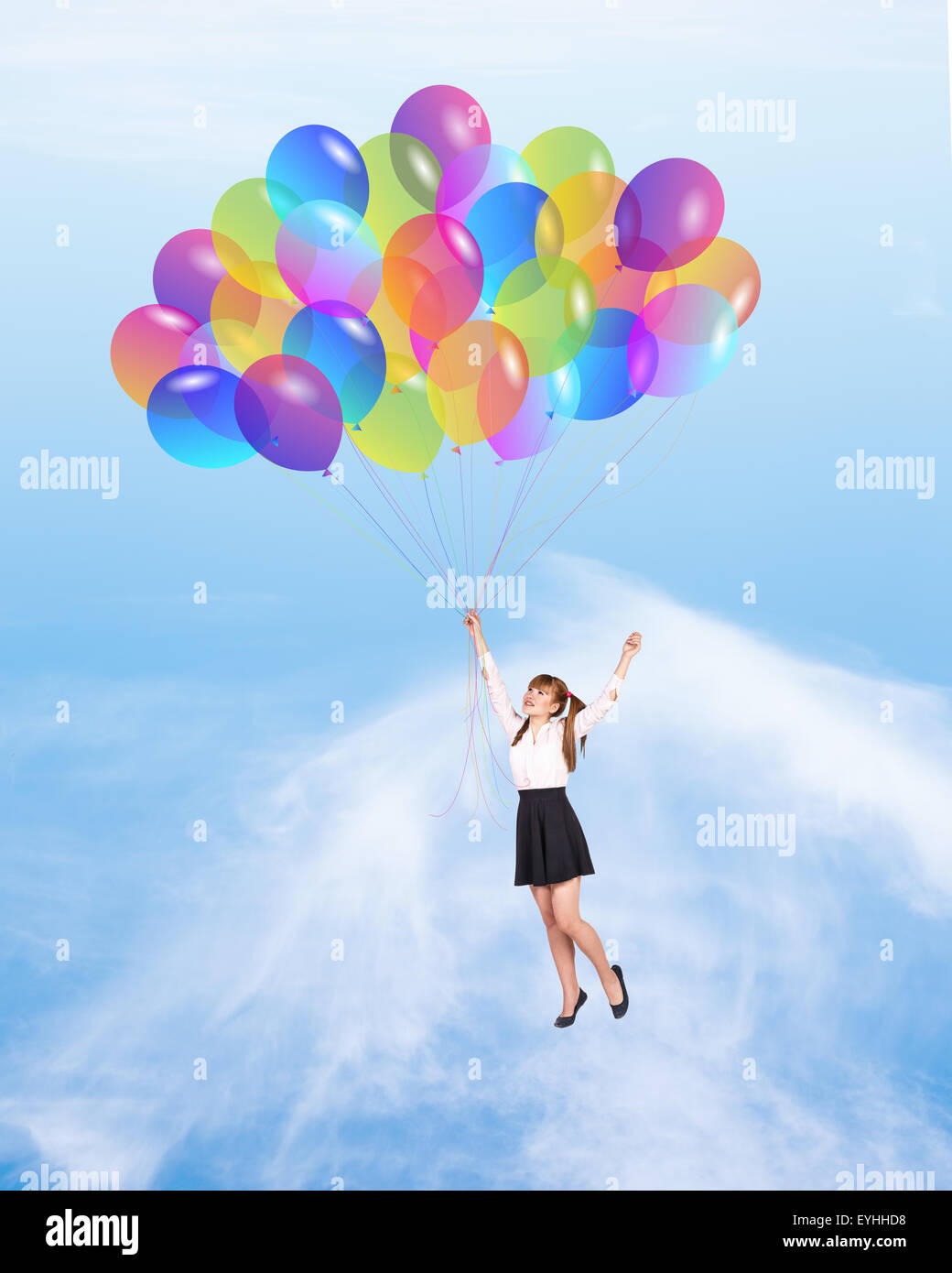 Girl with baloons Stock Photo - Alamy