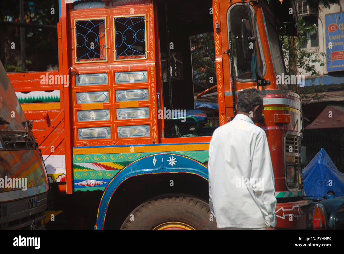 Big Red Lorry, Mumbai, India Stock Photo - Alamy