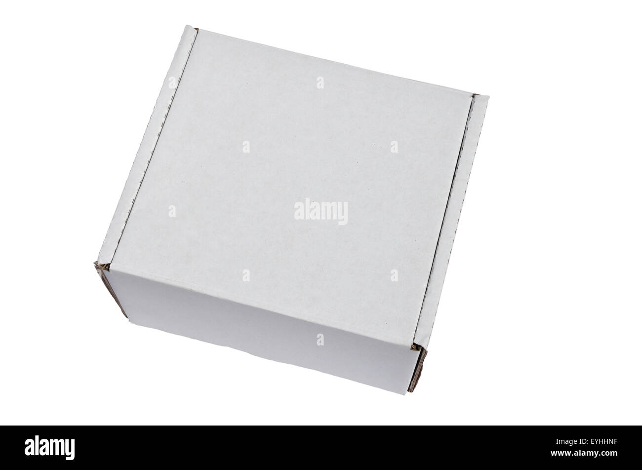 White cardboard box shot from bird's-eye perspective, isolated on white ...