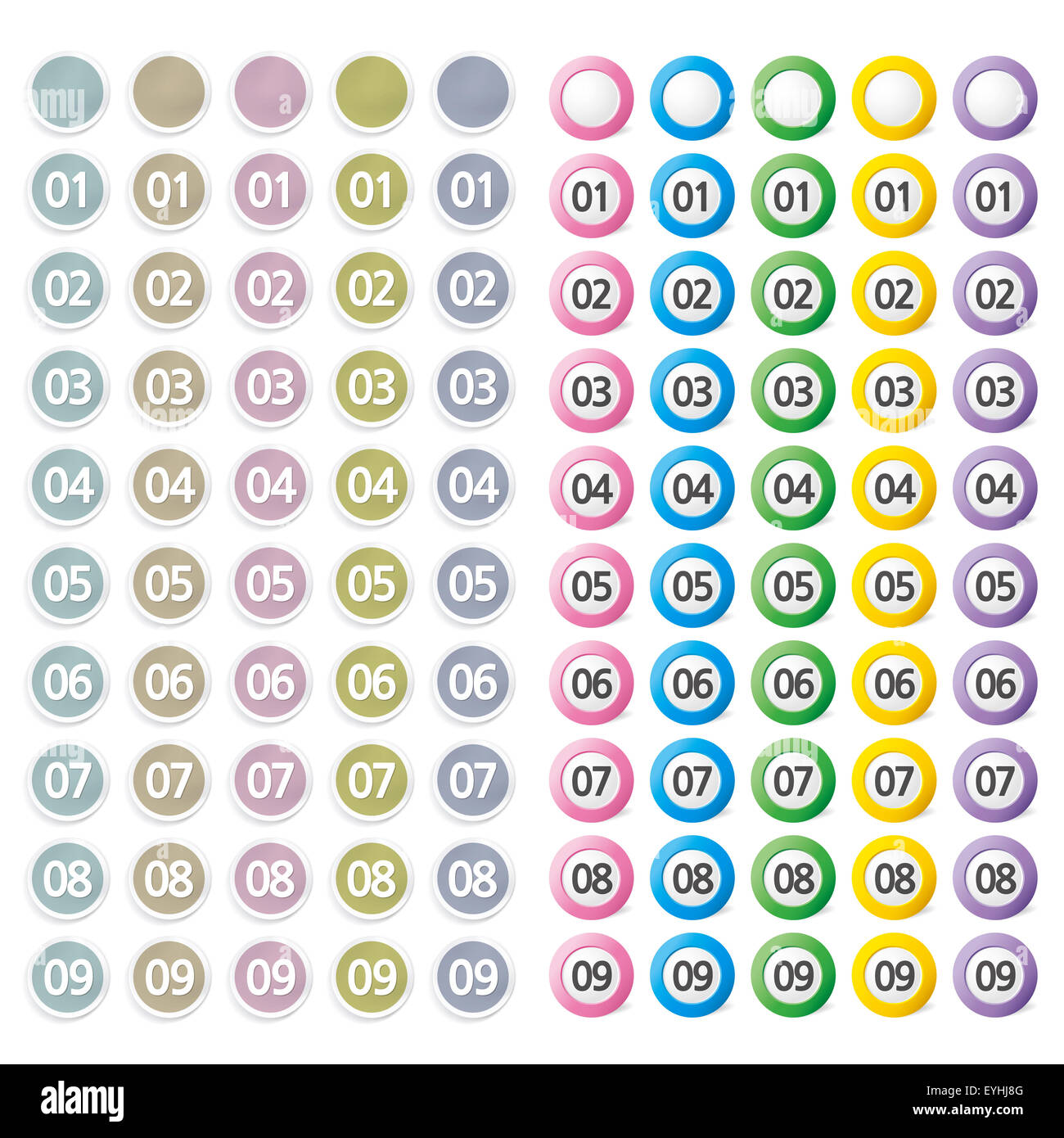 set of button with number Stock Photo - Alamy