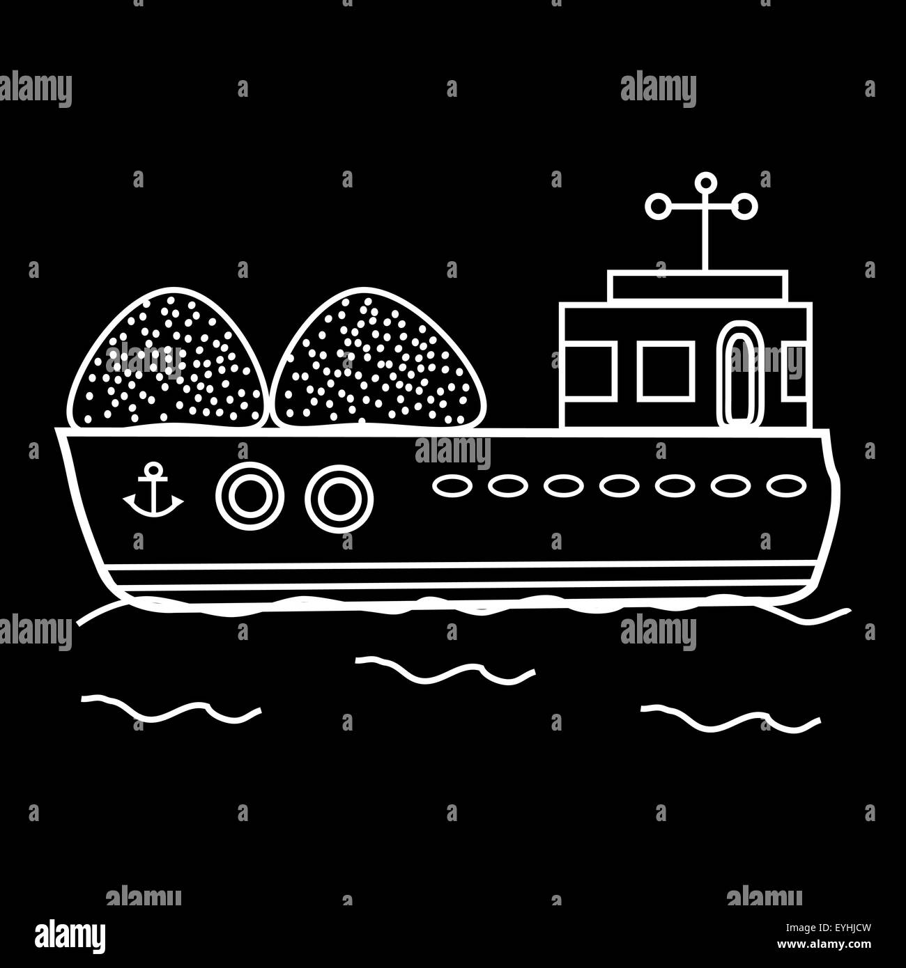 Cargo barge bulk ship Stock Vector Image & Art - Alamy