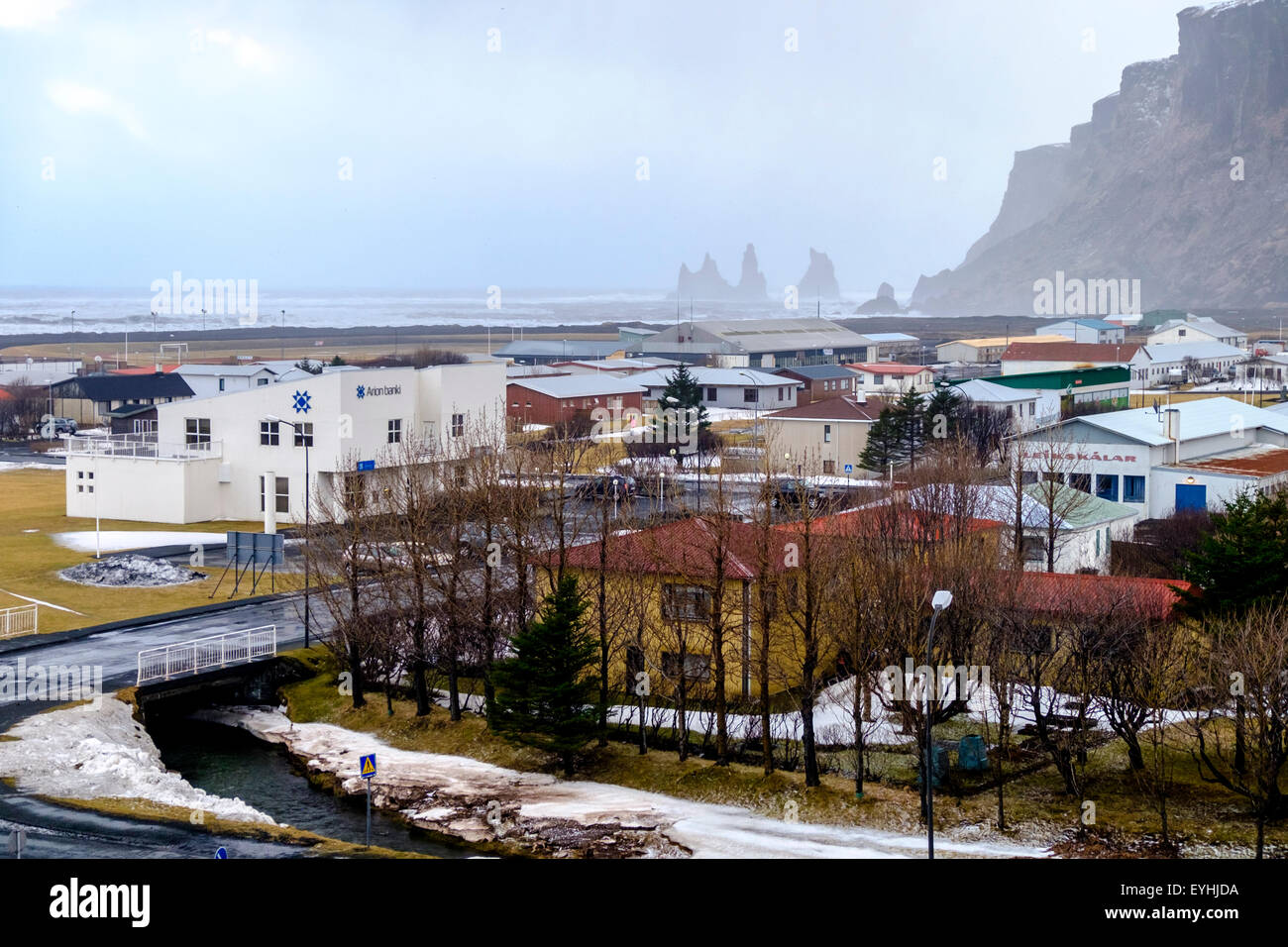 Vik village in winter, Iceland Stock Photo - Alamy